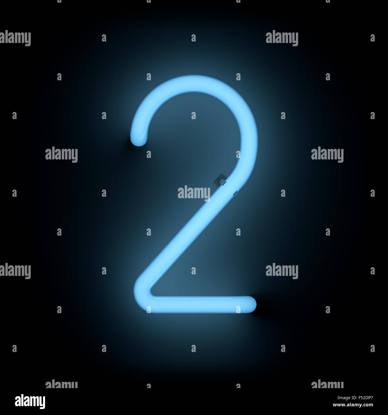 Neon digit two from neon alphabet collection isolated on black Stock ...
