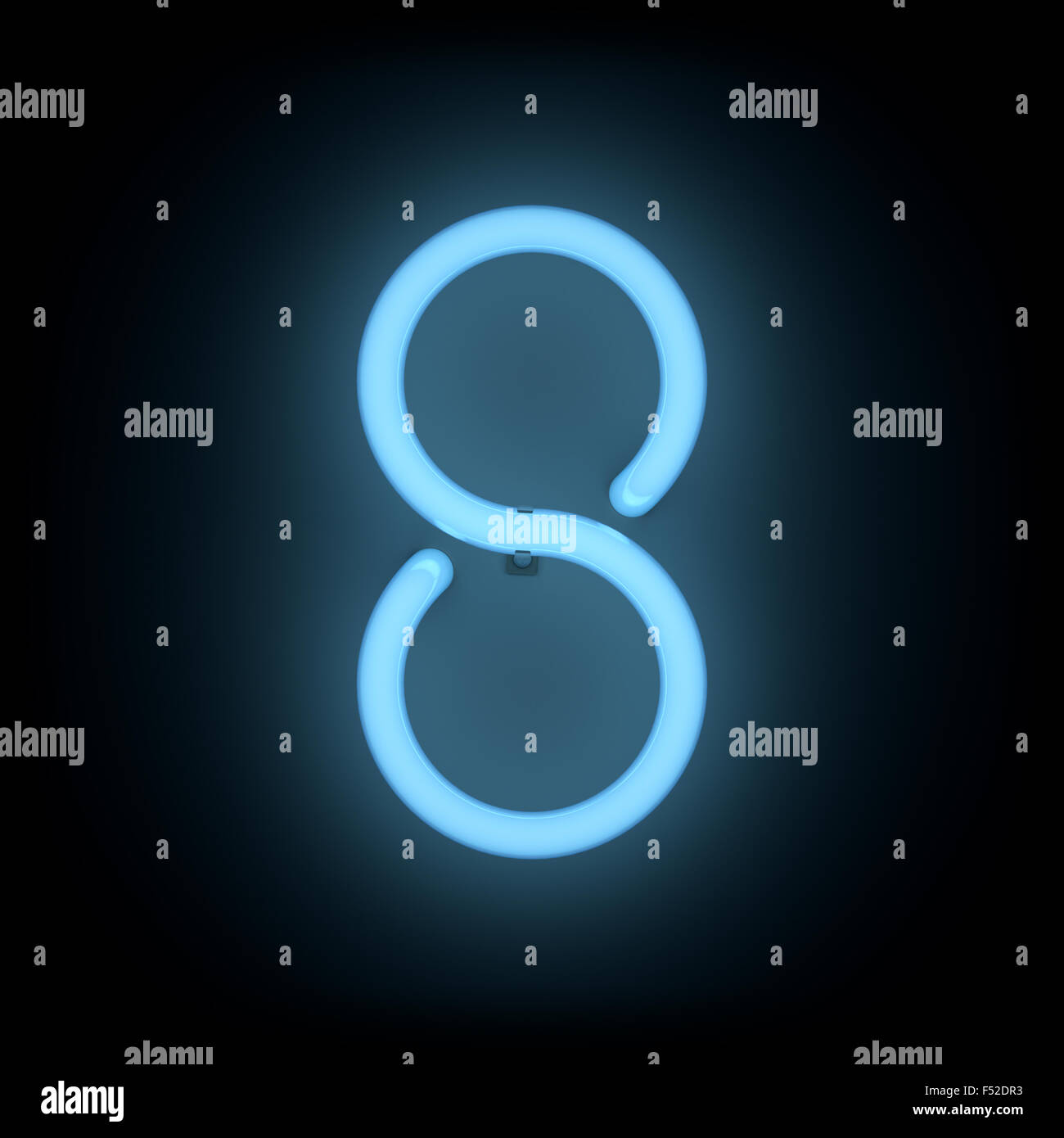 Neon digit eight from neon alphabet collection isolated on black Stock ...
