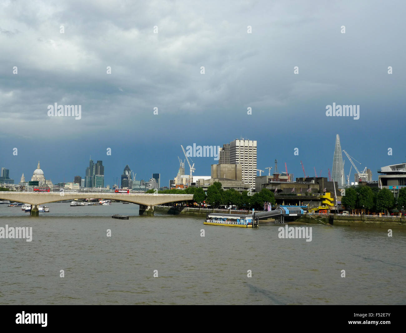 Waterloo Bridge with The City and St. Paul's Cathedral behind, Victoria ...