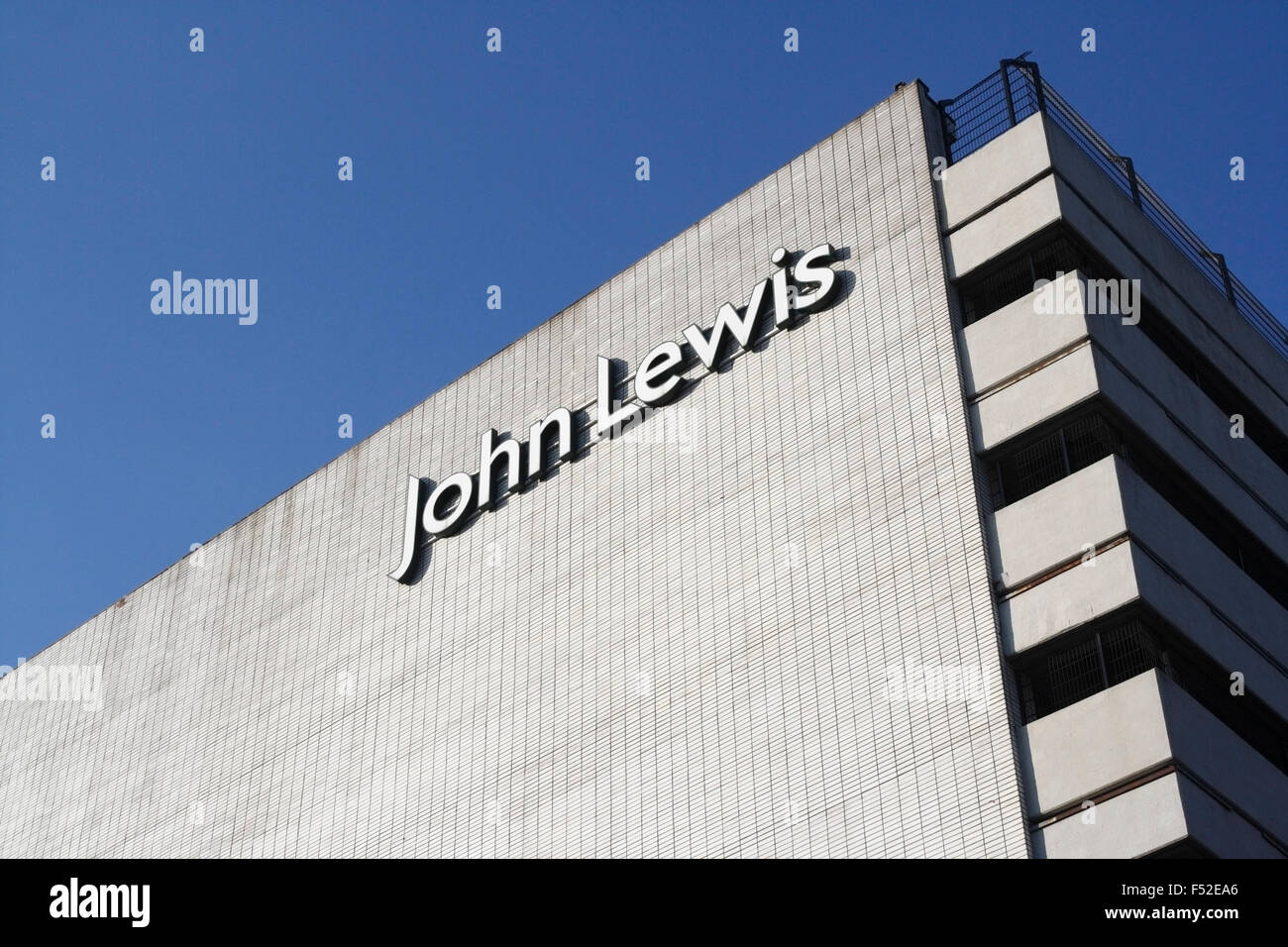 John Lewis Logo on side of store in Sheffield city centre Stock Photo ...