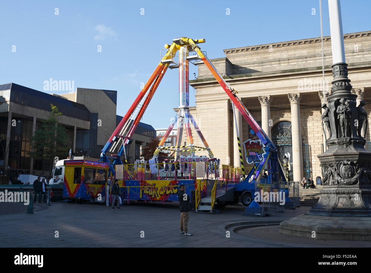 Fun Fair Ride in Barkers Pool in Sheffield Stock Photo - Alamy
