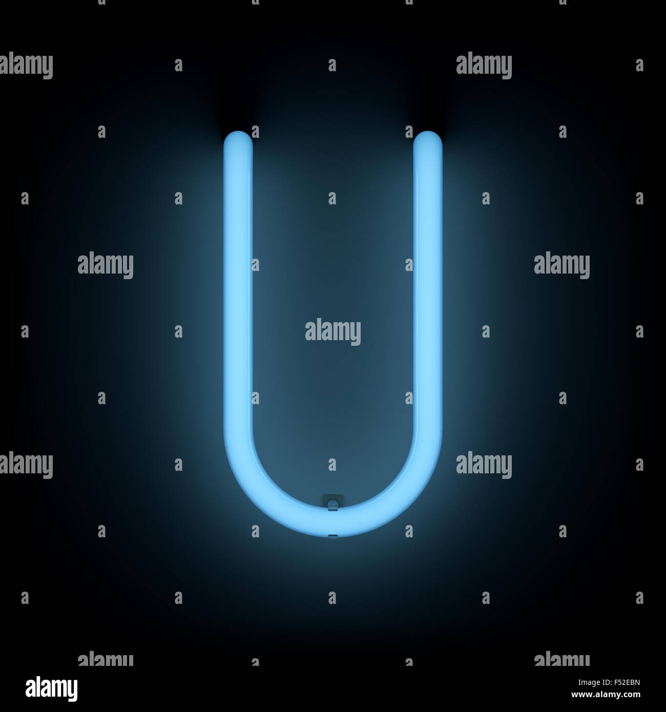 Letter U from neon alphabet collection isolated on black Stock Photo ...