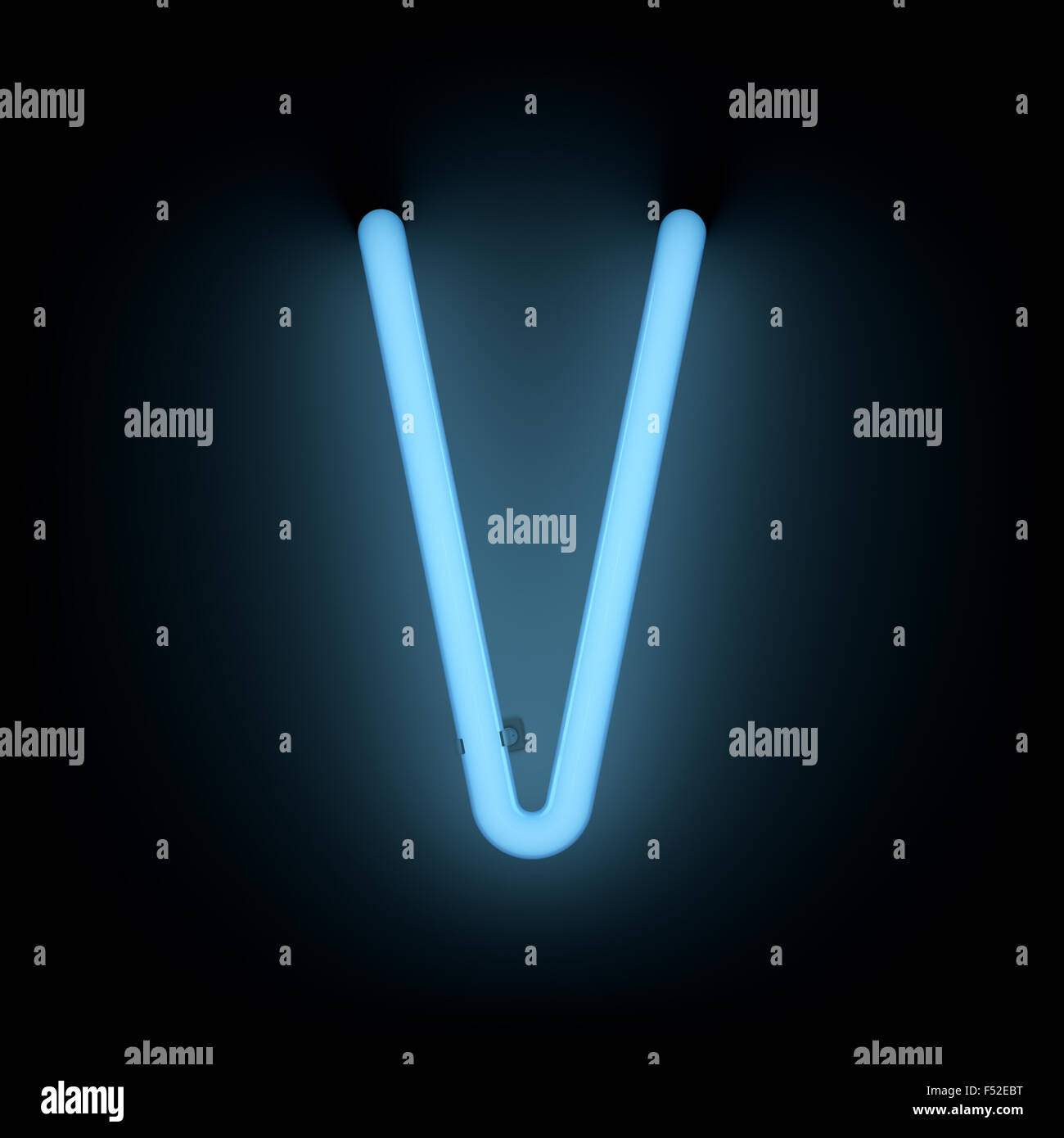 Letter V from neon alphabet collection isolated on black Stock Photo ...