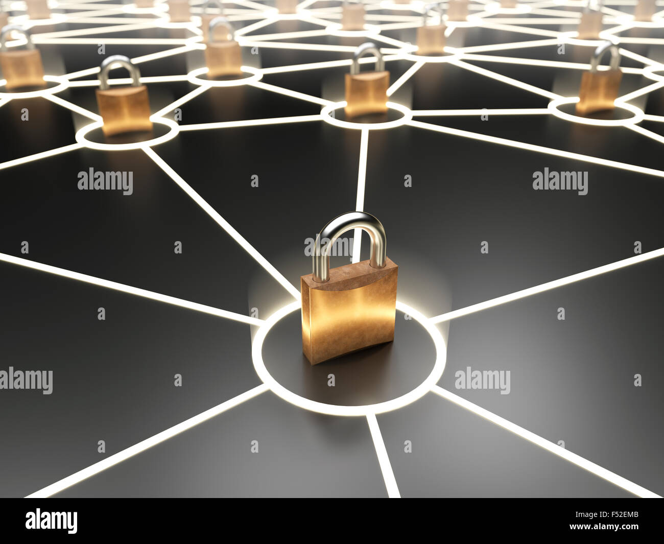 Abstract secure network concept on dark background Stock Photo - Alamy