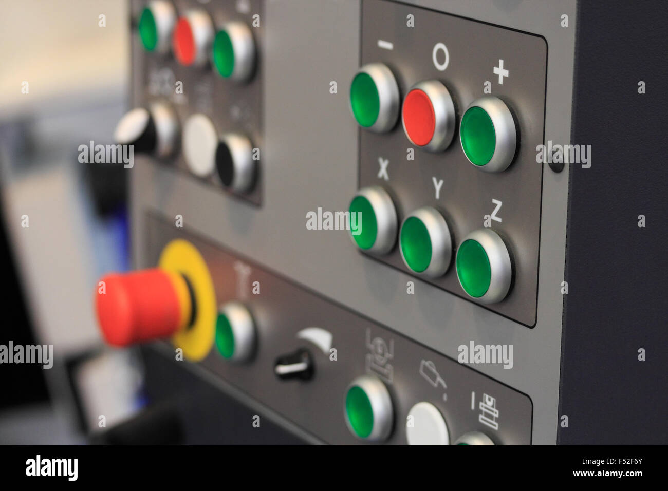 Control panel of CNC machining center. Closeup view Stock Photo - Alamy