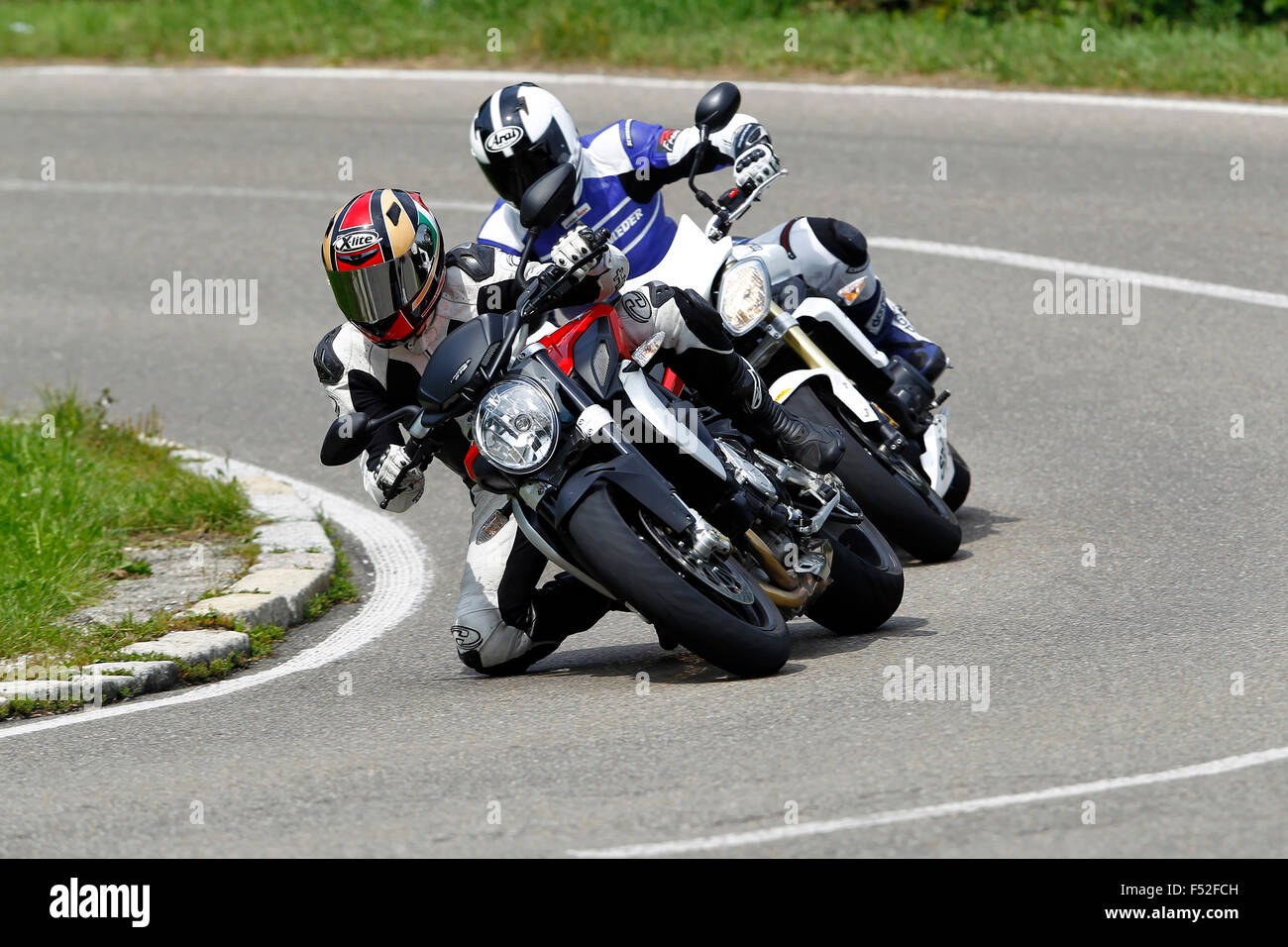 Motorcycles, three-cylinder engine MV Agusta Brutale 675, Triumph ...