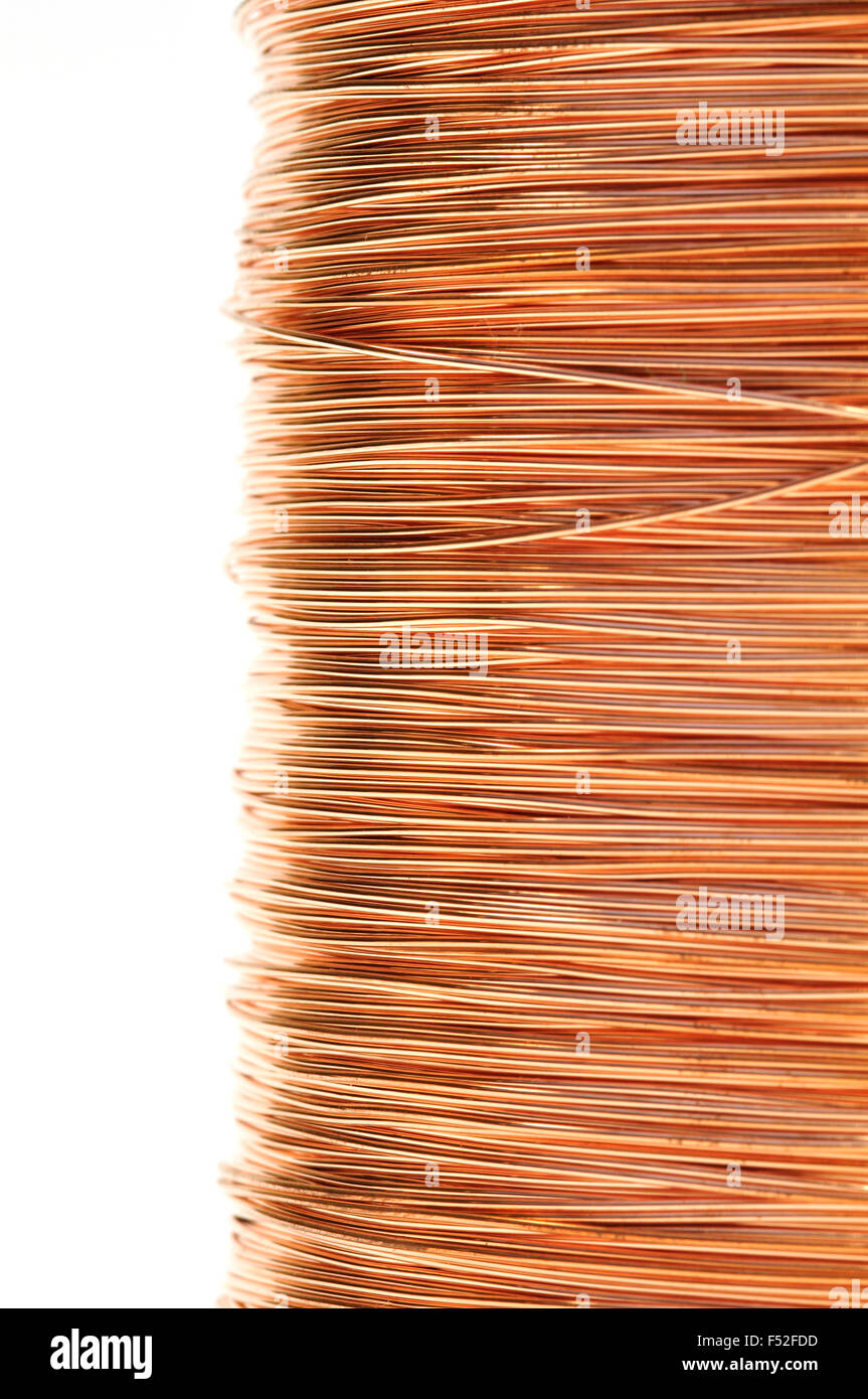 Reel of Copper Wire, Close up Stock Photo - Alamy