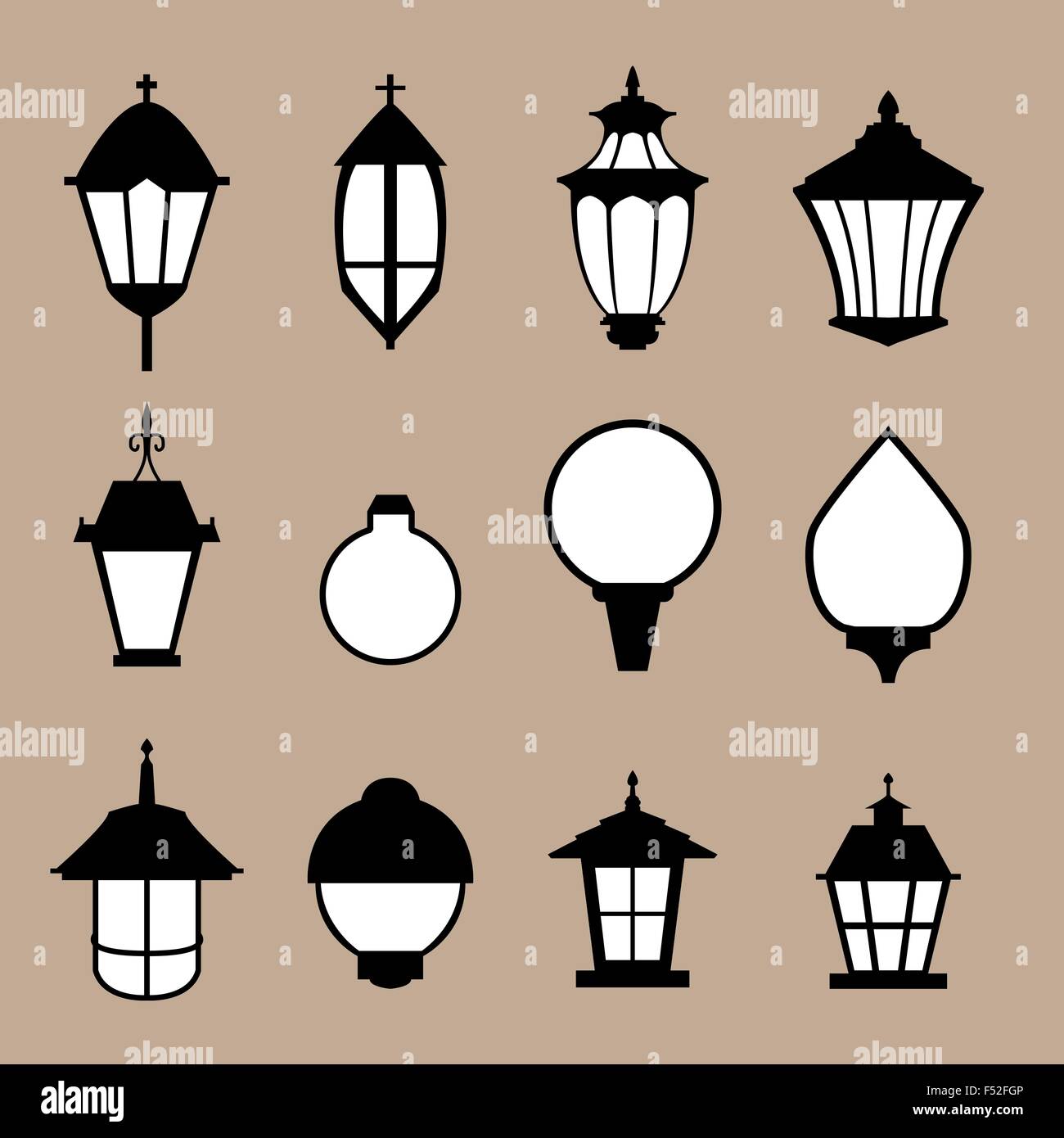 set of gothic lamp Stock Vector Image & Art - Alamy