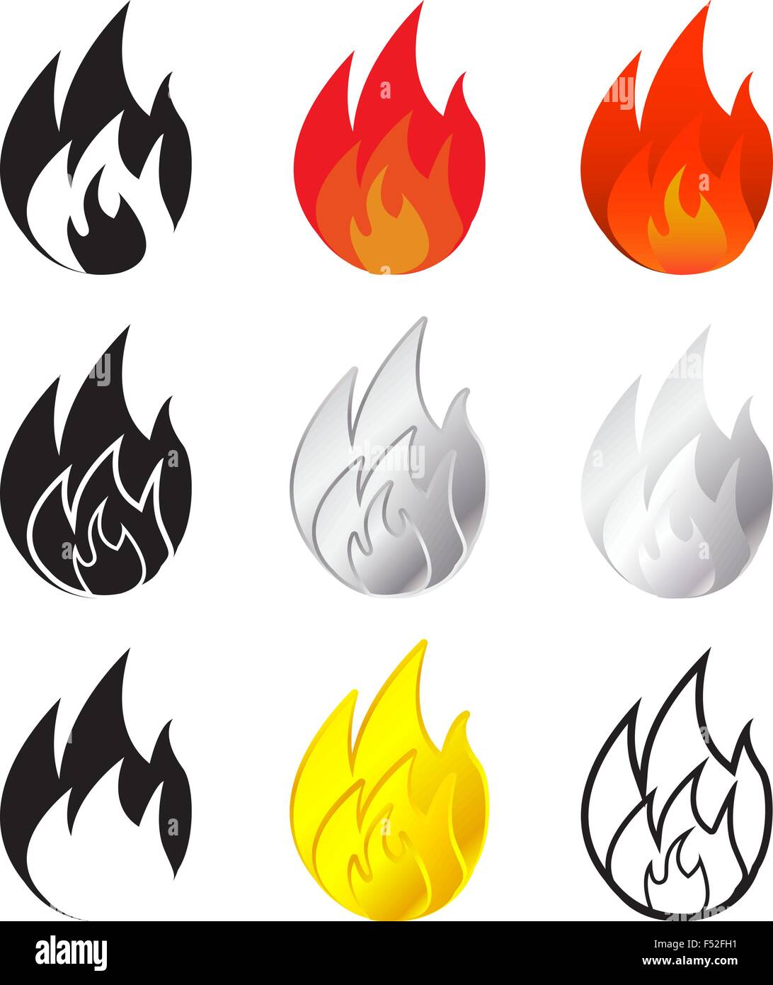 Set of fire icon Stock Vector Image & Art - Alamy