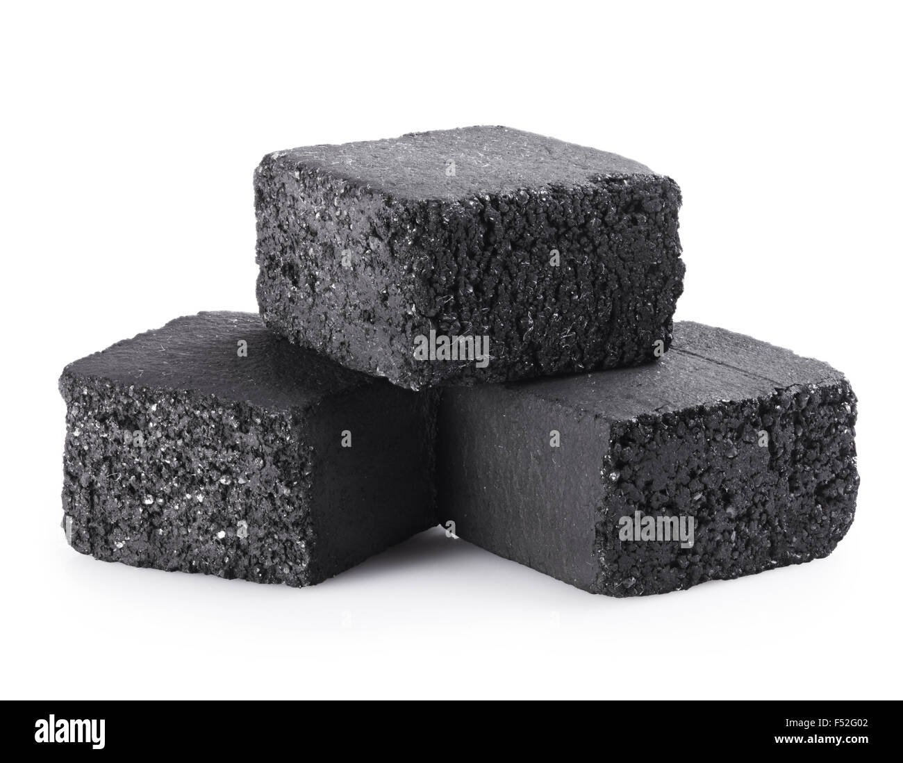 Group of charcoal cubes isolated on white background Stock Photo - Alamy
