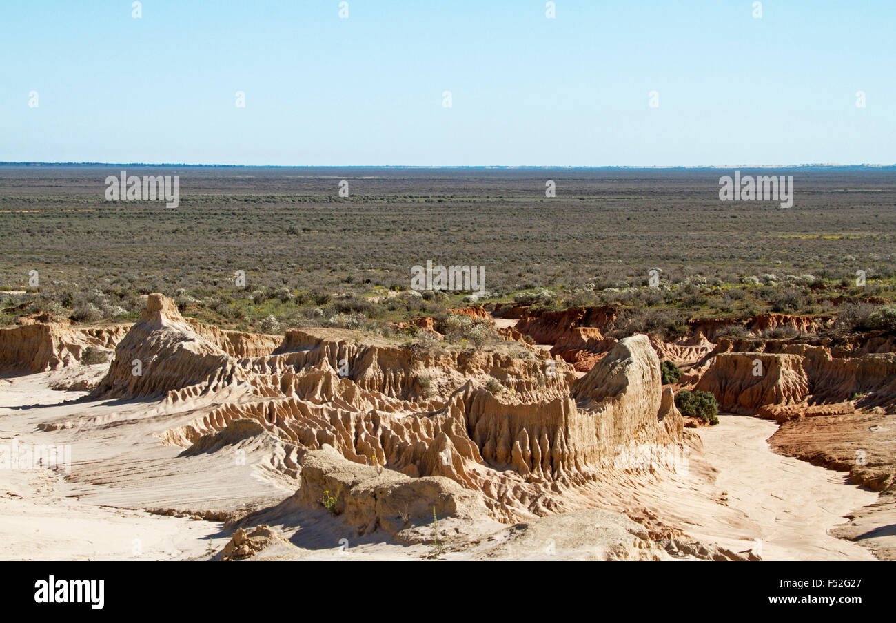 Australian outback landscape with eroded soil on Great Wall of China ...