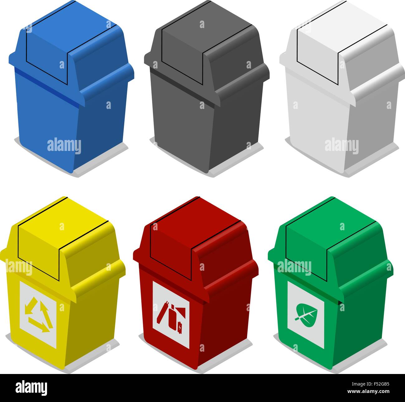 Green trash bin full Stock Vector Images - Alamy