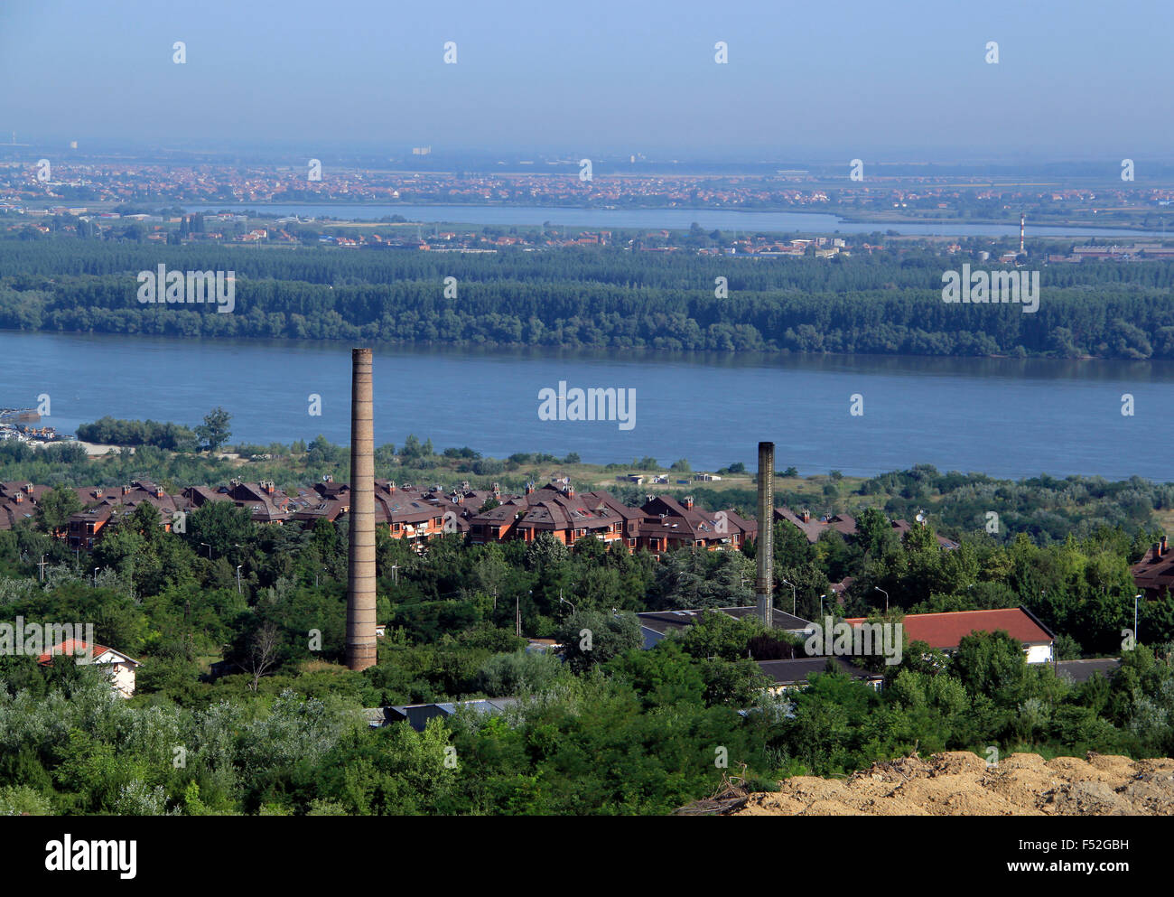 Danube river beside suburbs of Belgrade Stock Photo - Alamy