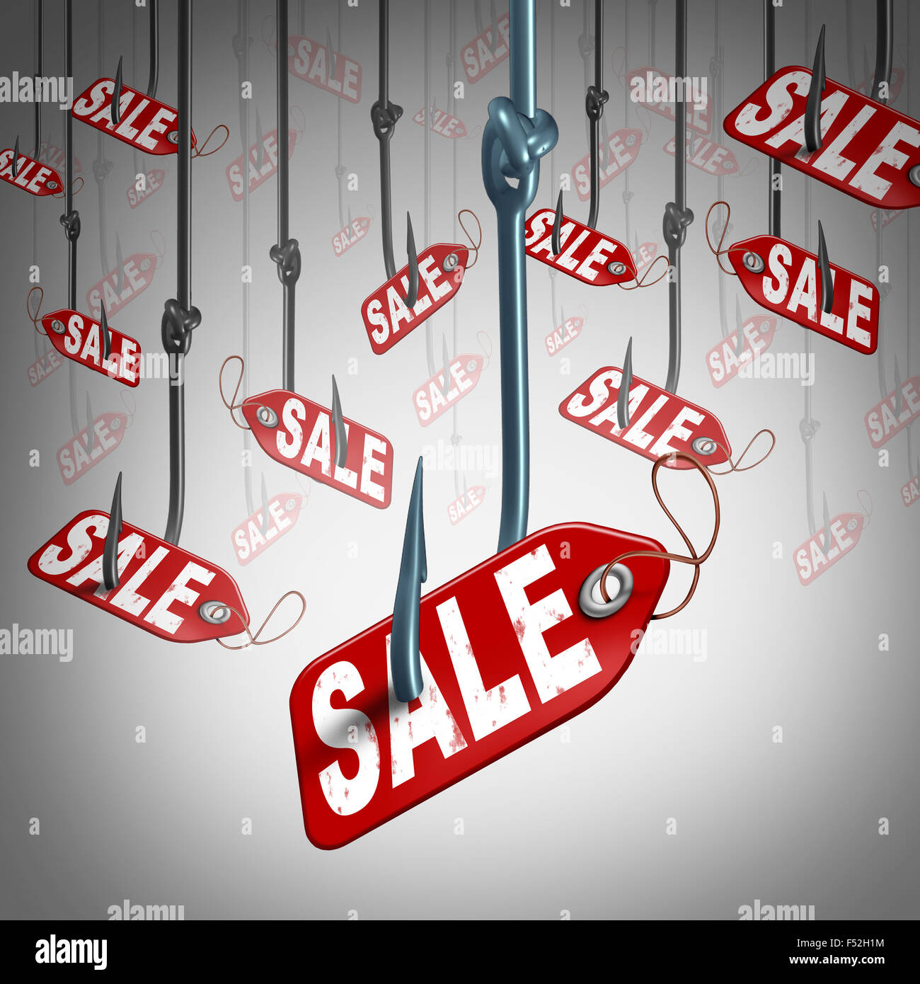 Price incentive retail business concept as a group of fishing hooks ...