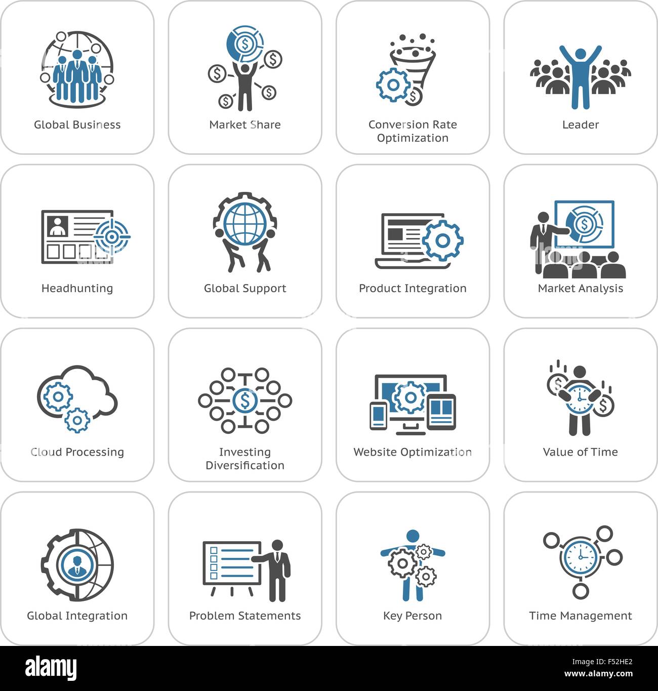 Flat Design Business Icons Set Stock Vector Image & Art - Alamy