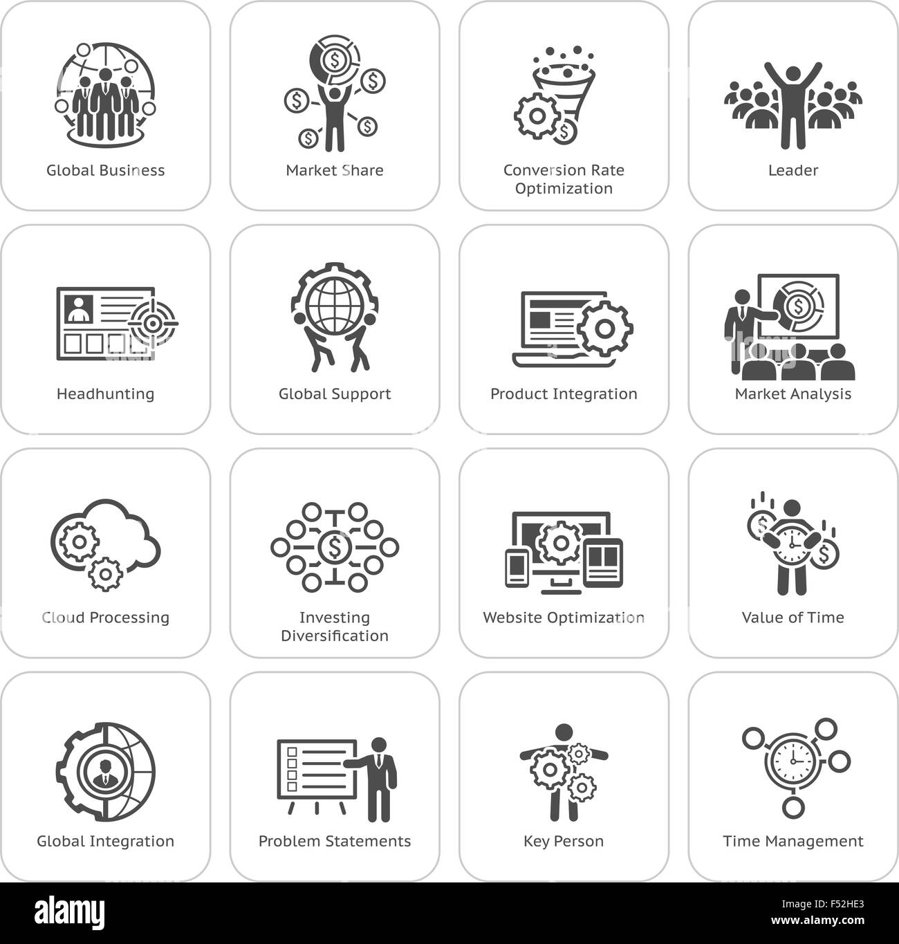 Flat Design Business Icons Set Stock Vector Image & Art - Alamy