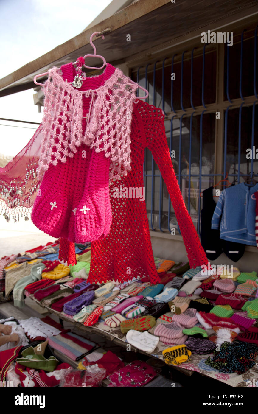 Trade, market, market stall, sales, clothes, knitwear Stock Photo - Alamy