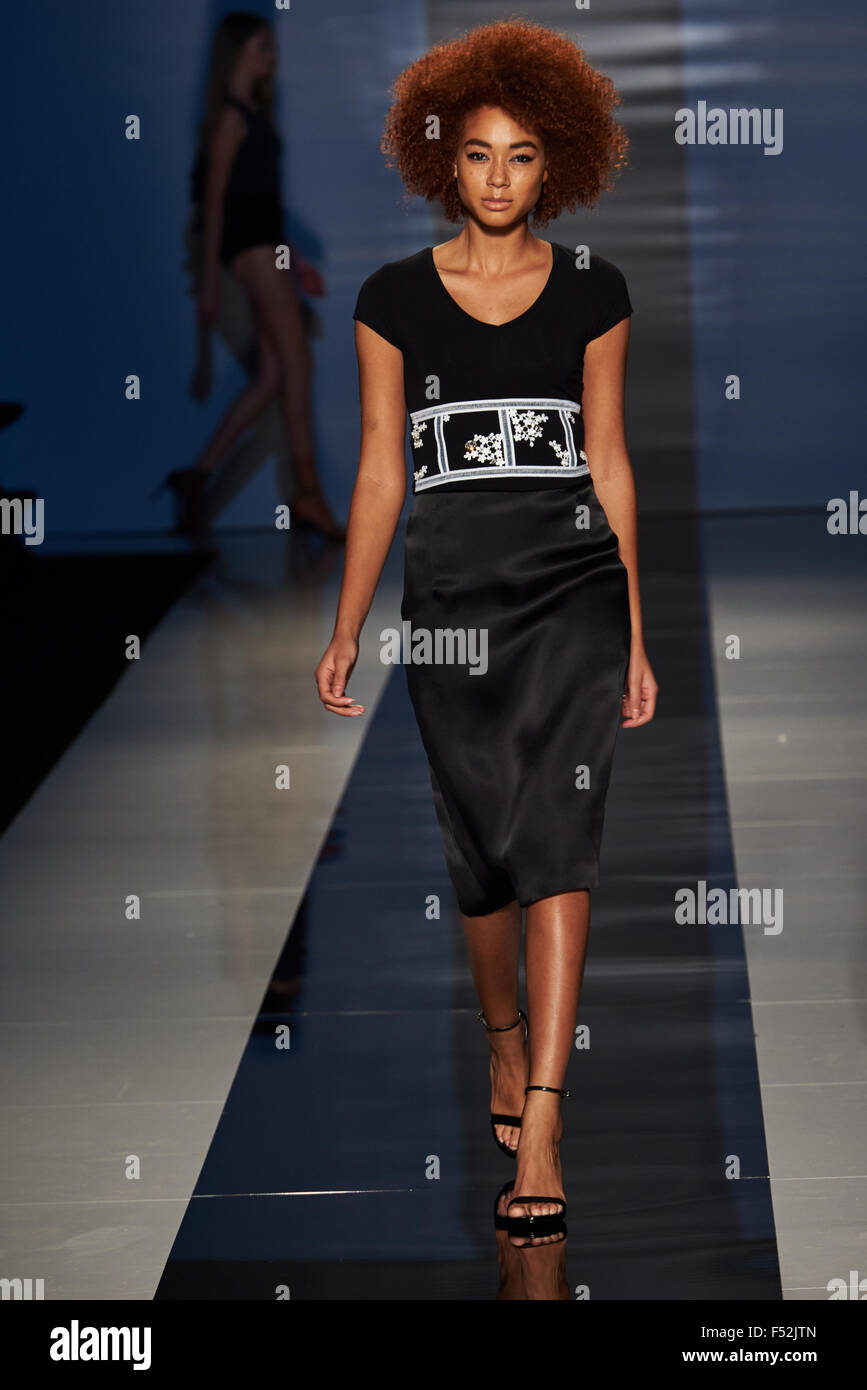 Model walking at JACQUELINE PIRON show during Toronto world master card ...