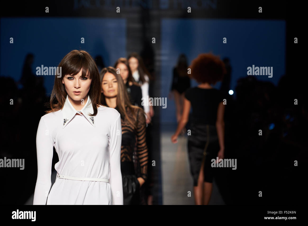 Model walking at JACQUELINE PIRON show during Toronto world master card ...