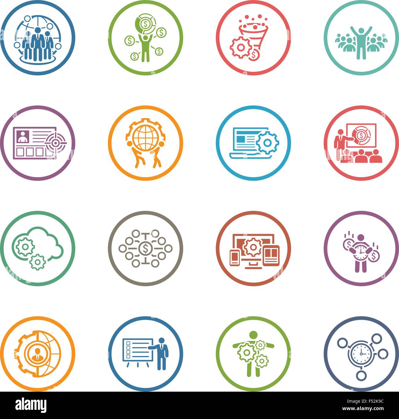 Flat Design Business Icons Set Stock Vector Image & Art - Alamy