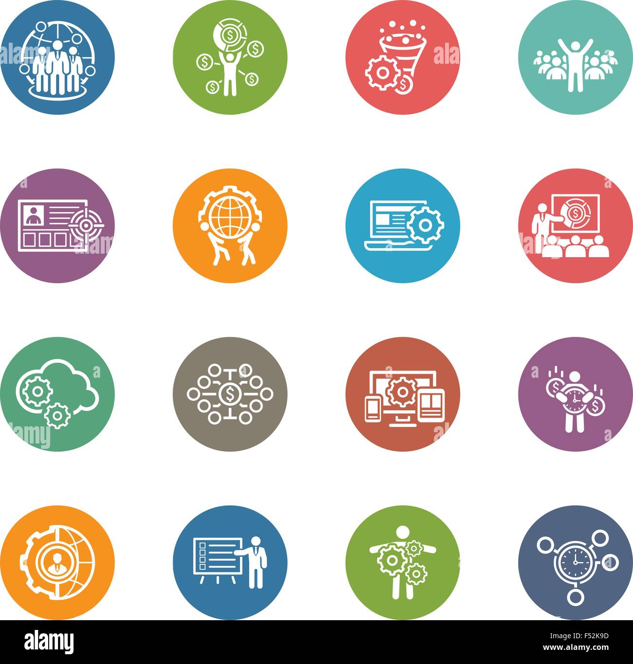 Flat Design Business Icons Set Stock Vector Image & Art - Alamy