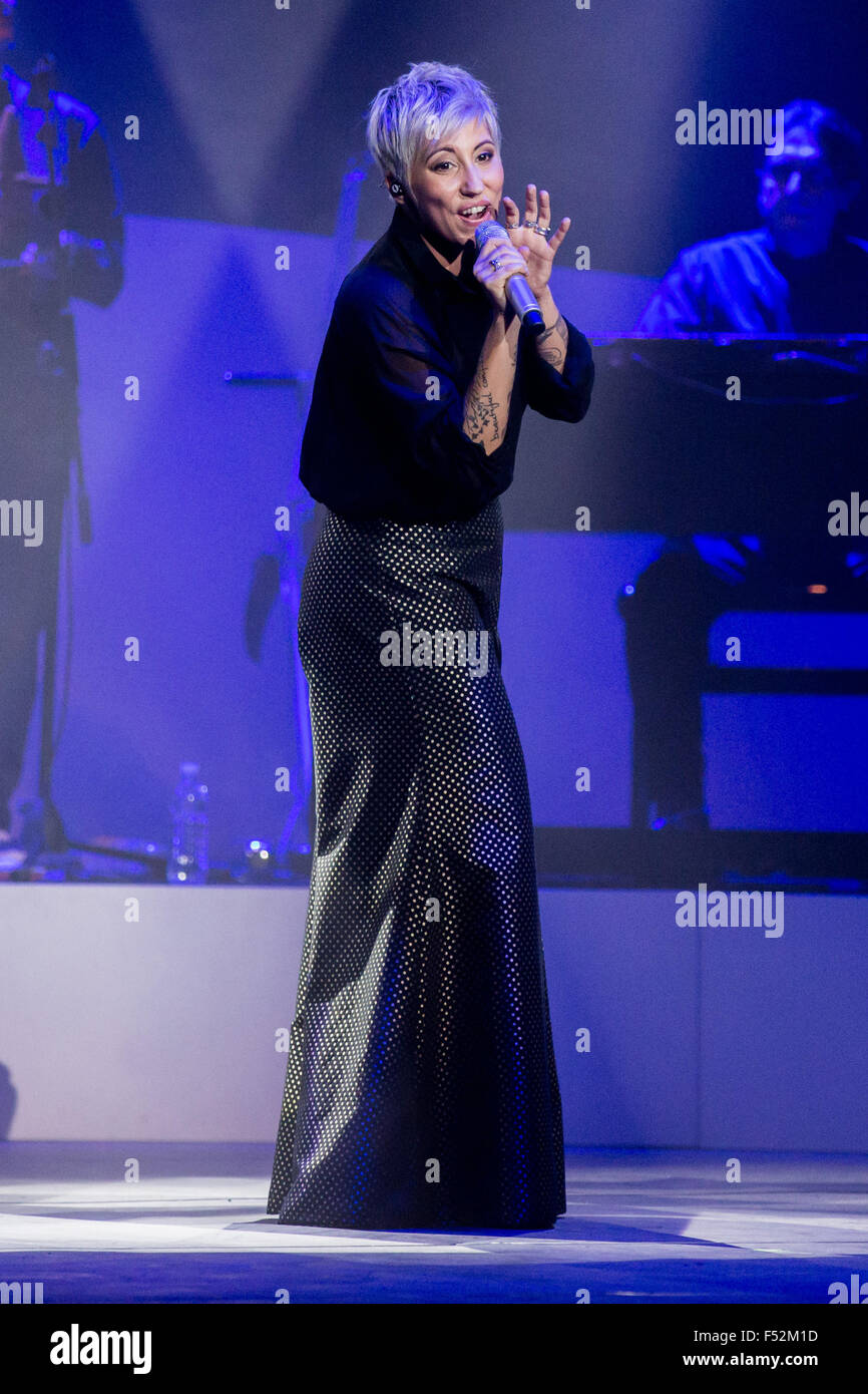Turin, Italy. 26th Oct, 2015. Italian singer Malika Ayane performs ...