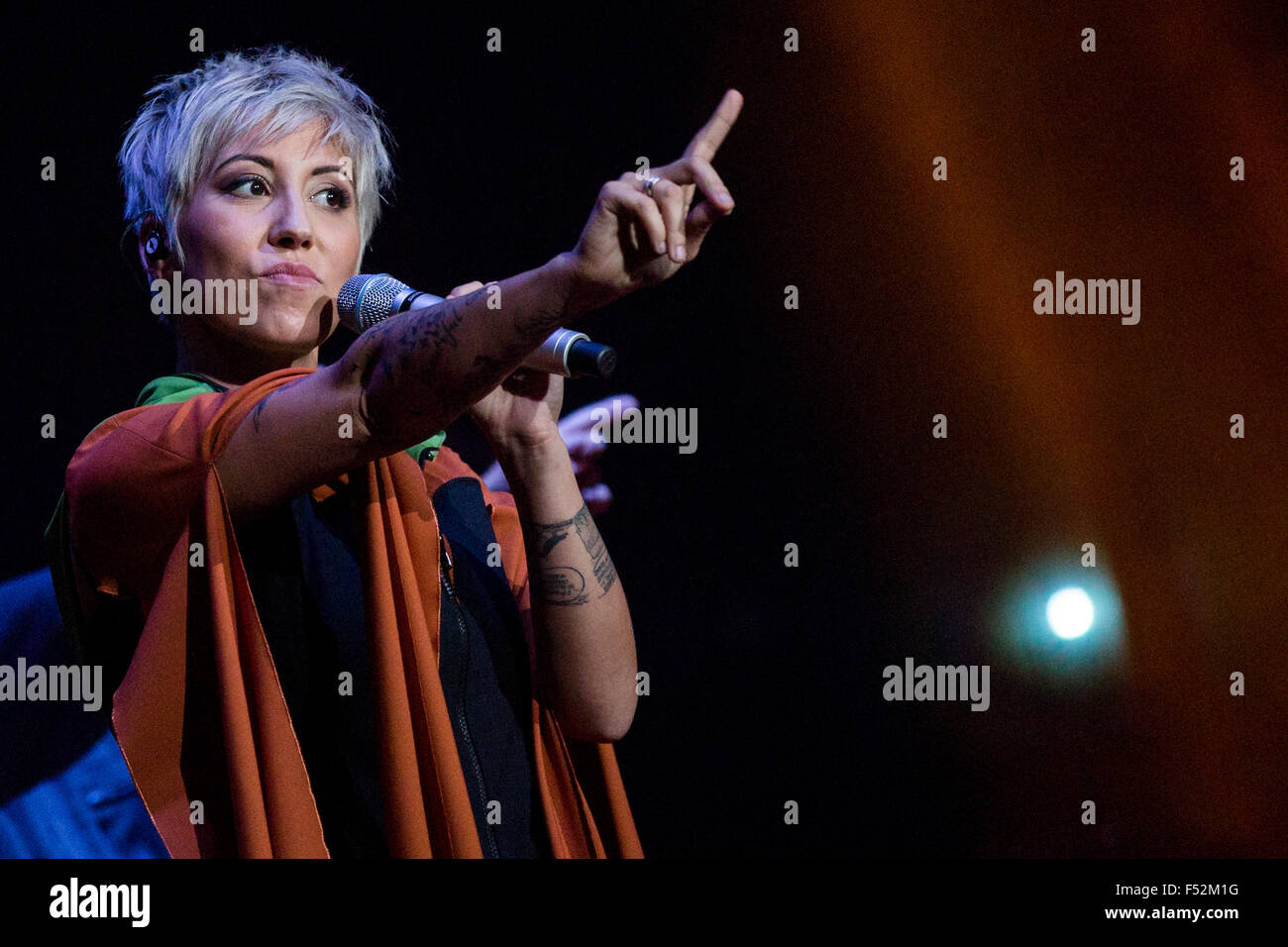 Turin, Italy. 26th Oct, 2015. Italian singer Malika Ayane performs ...