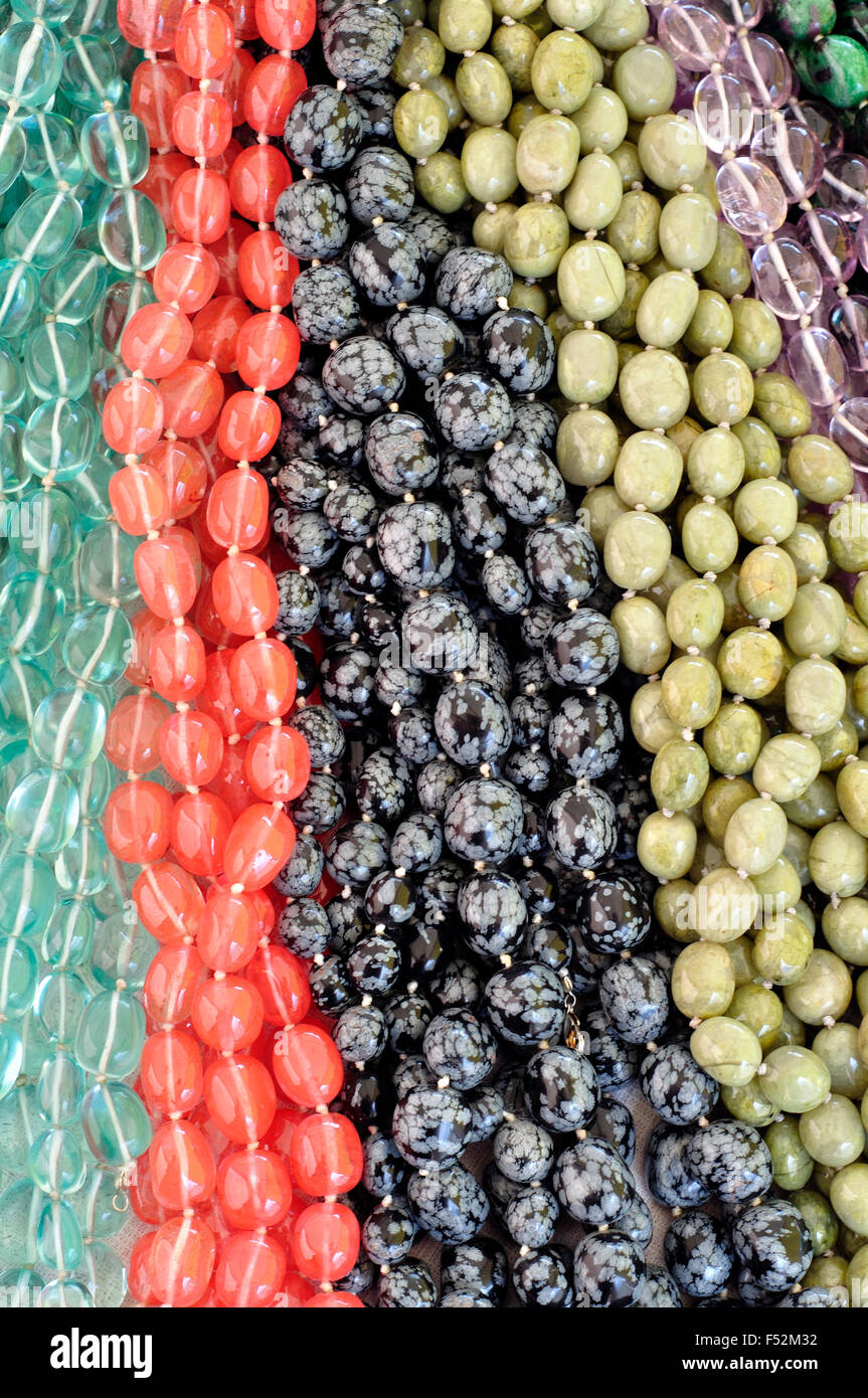 Color Stones Jewelry Necklaces Stock Photo - Alamy