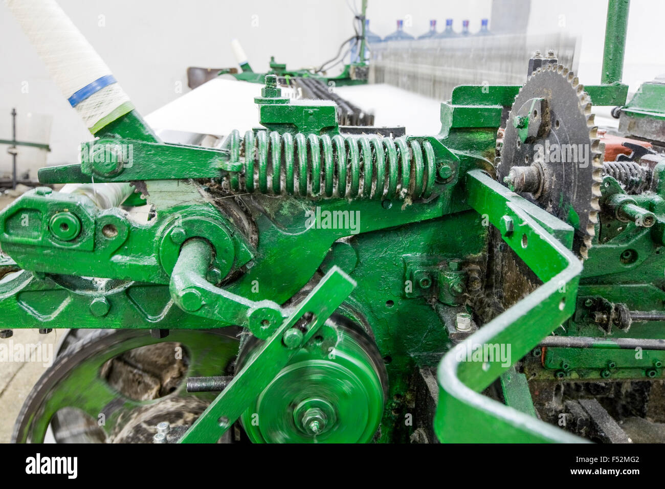 Weaving Machine Side View With A Large Mechanical Spring Stock Photo ...