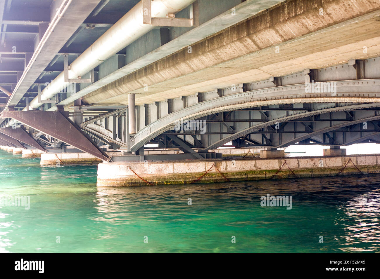Concrete And Steel Bridge Underneath View Stock Photo - Alamy