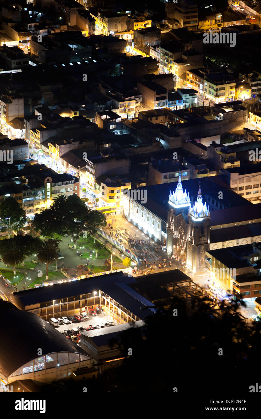 City Of Banos Ecuador View From The Belavista Observation Point Stock ...