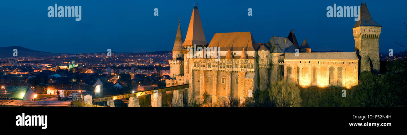 Hunyad Castle Located In Hunedoara City Transylvania Panorama Composed ...