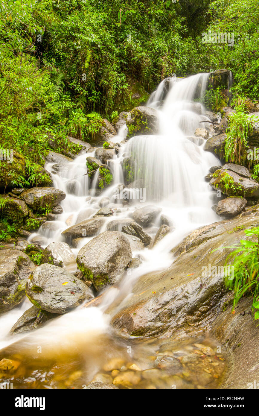 Waterfall In Machay Mountain Close To Banos Ecuador Stock Photo - Alamy