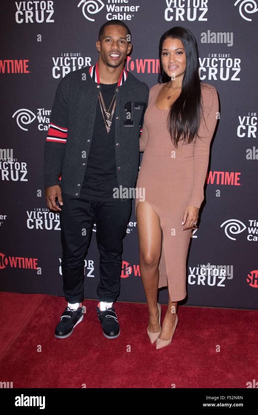New York, NY, USA. 26th Oct, 2015. Victor Cruz, Elaina Watley, at ...