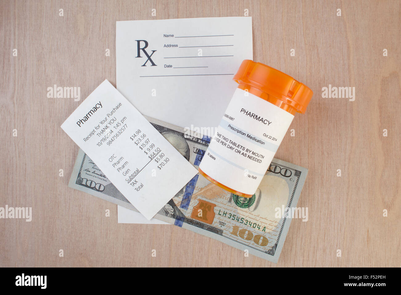 Pharmacy receipt prescription bottle receipt hi-res stock photography ...