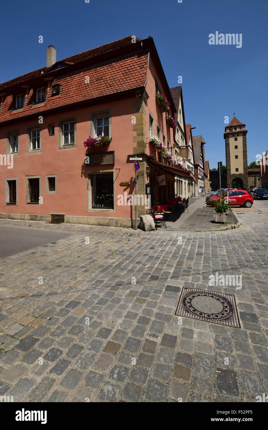 A historic building in the medieval German town of Rothenburg ob der ...