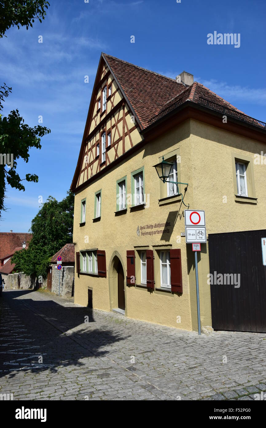 A historic building in the medieval German town of Rothenburg ob der ...