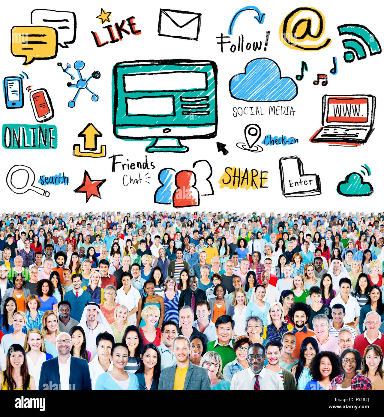 Social Media Social Networking Technology Connection Concept Stock ...