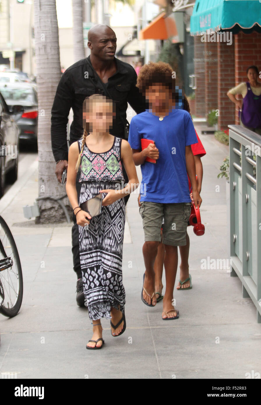 Seal and his children out and about in Beverly Hills Featuring: Seal ...