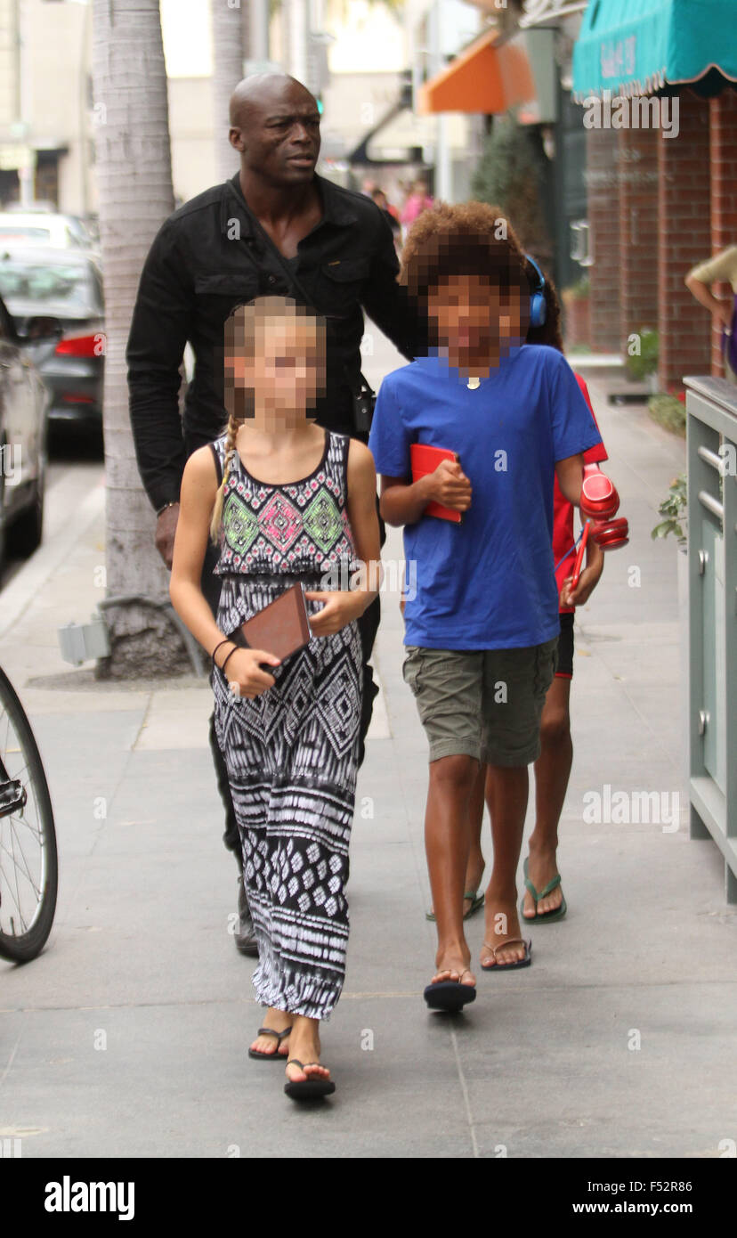 Seal and his children out and about in Beverly Hills Featuring: Seal ...