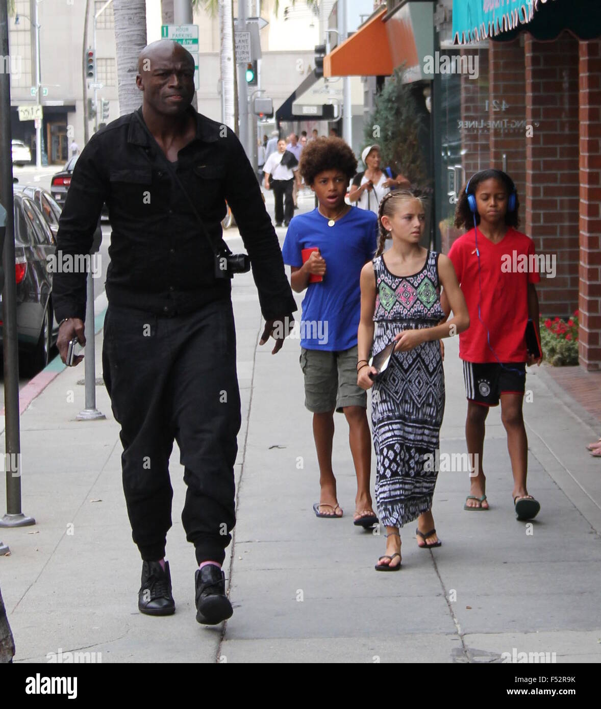 Seal and his children out and about in Beverly Hills Featuring: Seal ...
