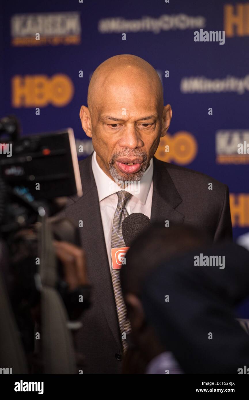 New York, NY, USA. 26th Oct, 2015. Kareem Abdul Jabbar at arrivals for ...