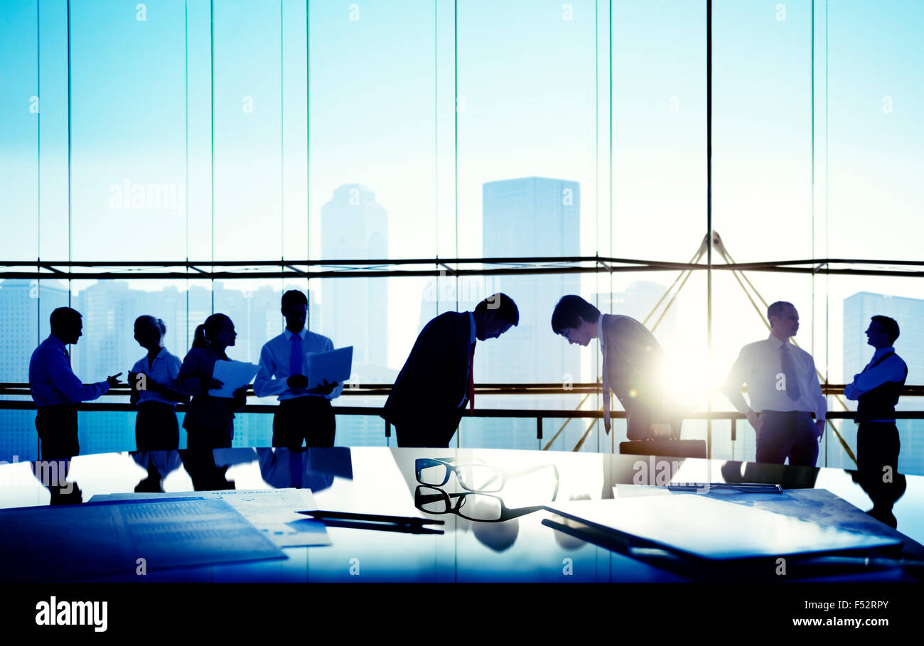 Business People Meeting Bowing Japanese Culture Concept Stock Photo - Alamy