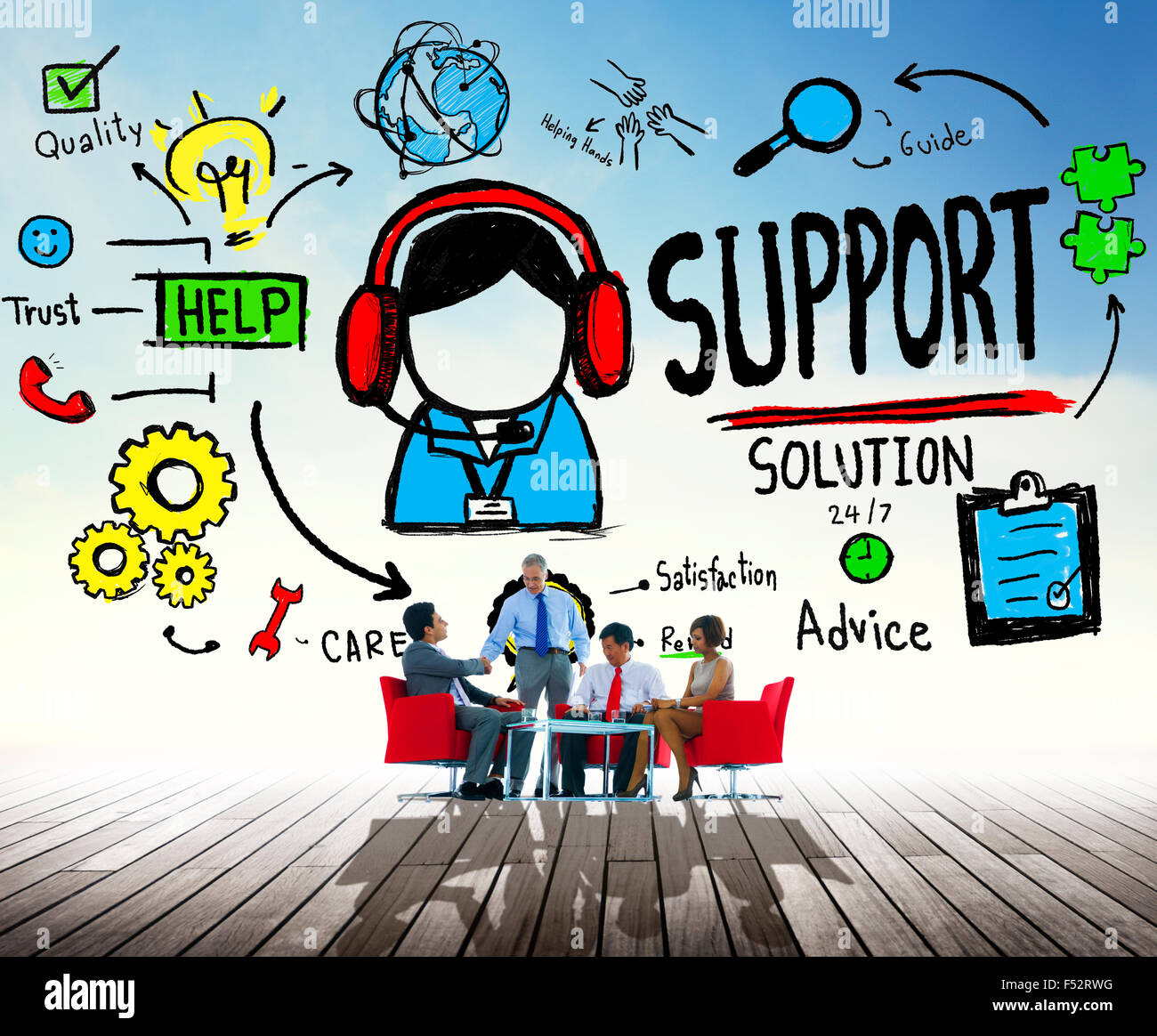 Support Solution Advice Help Quality Care Team Concept Stock Photo - Alamy