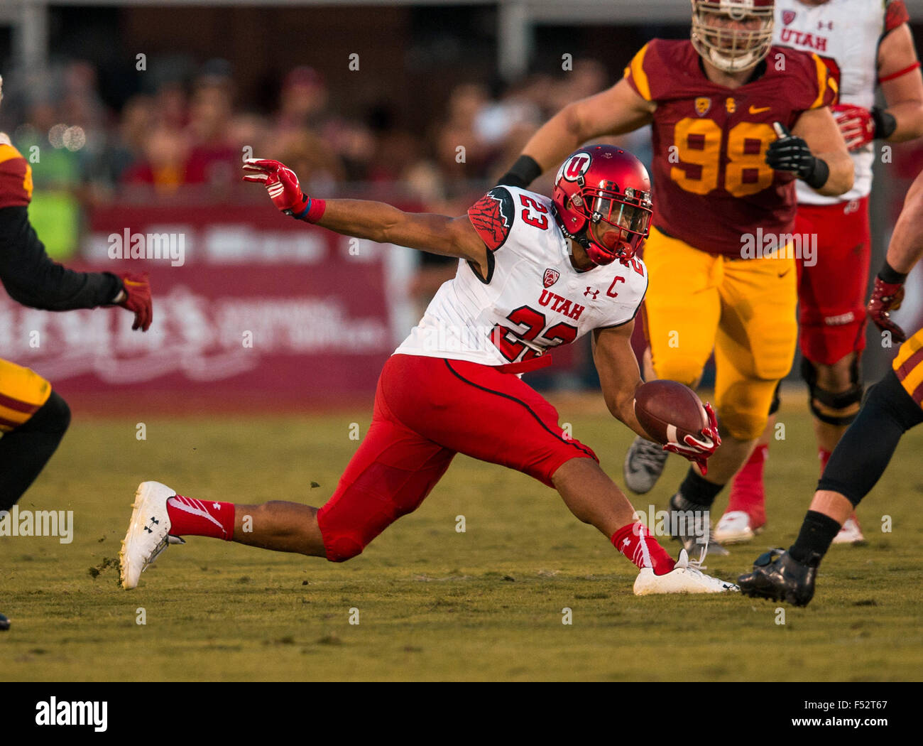 Los Angeles, CA, USA. 24th Oct, 2015. Utah Utes running back (23 ...