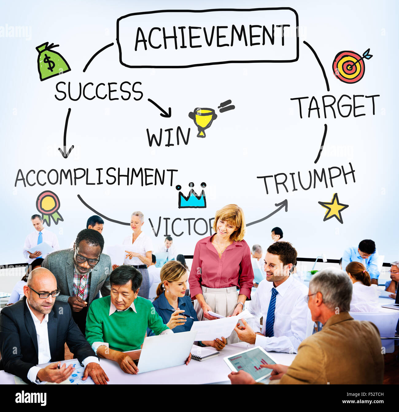 Achievement Target Accomplishment Goal Success Concept Stock Photo - Alamy