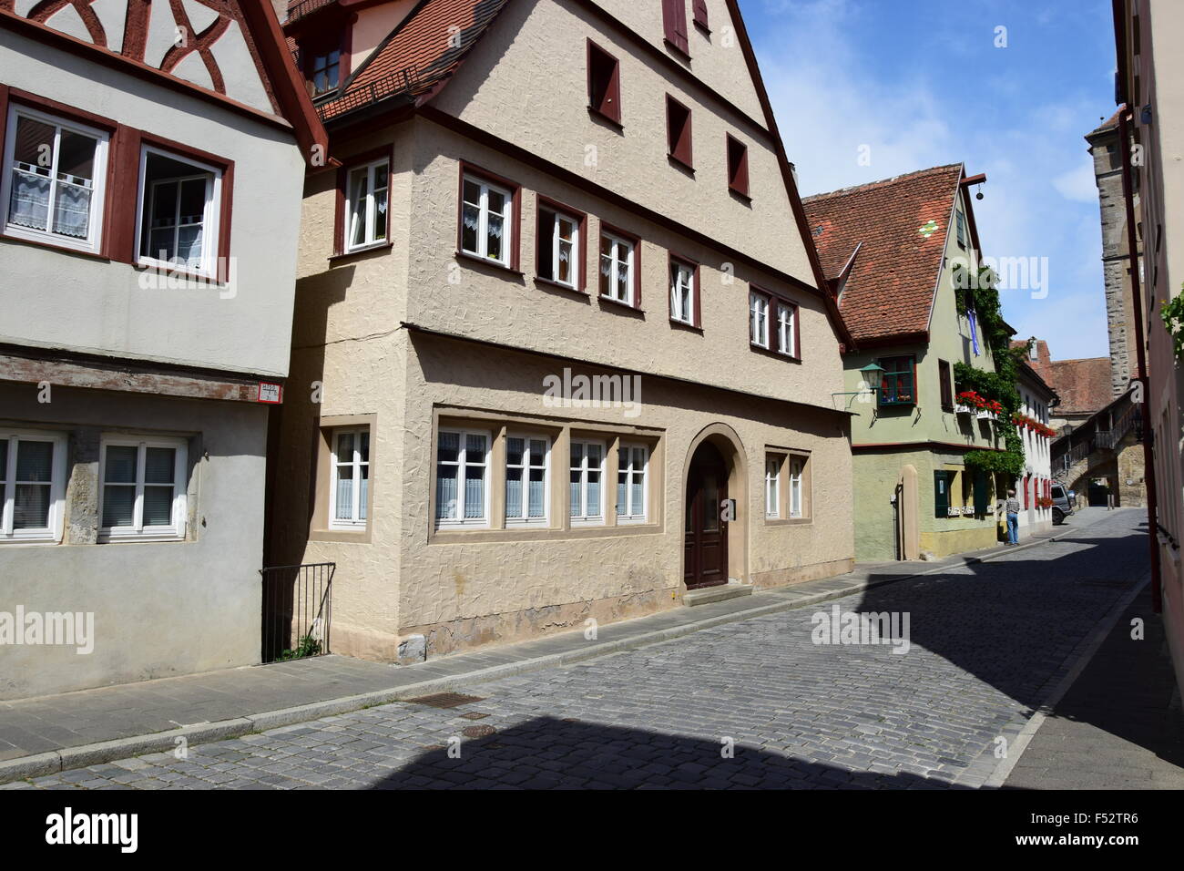 A historic building in the medieval German town of Rothenburg ob der ...