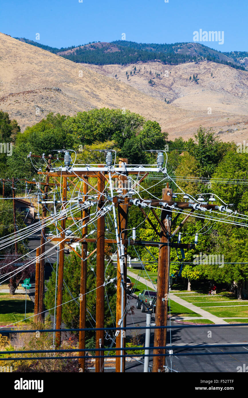 Electrical power distribution network in Carson City, Nevada, USA Stock ...