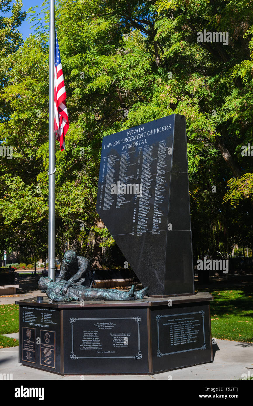 Nevada Law Enforcement Officers memorial in Carson City, Nevada Stock ...