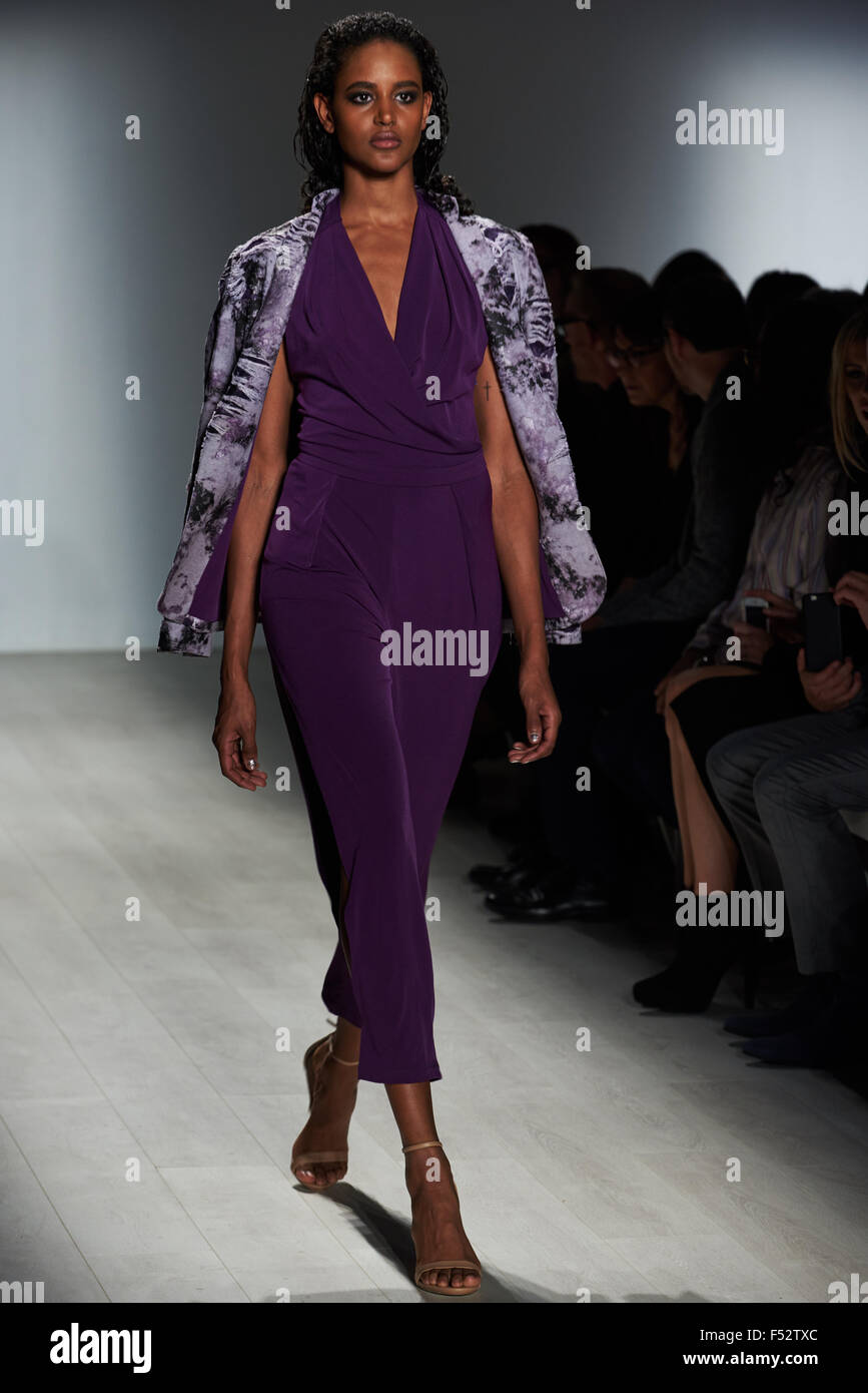 Model walking on the runway showcasing design of HELDER DIEGO during ...